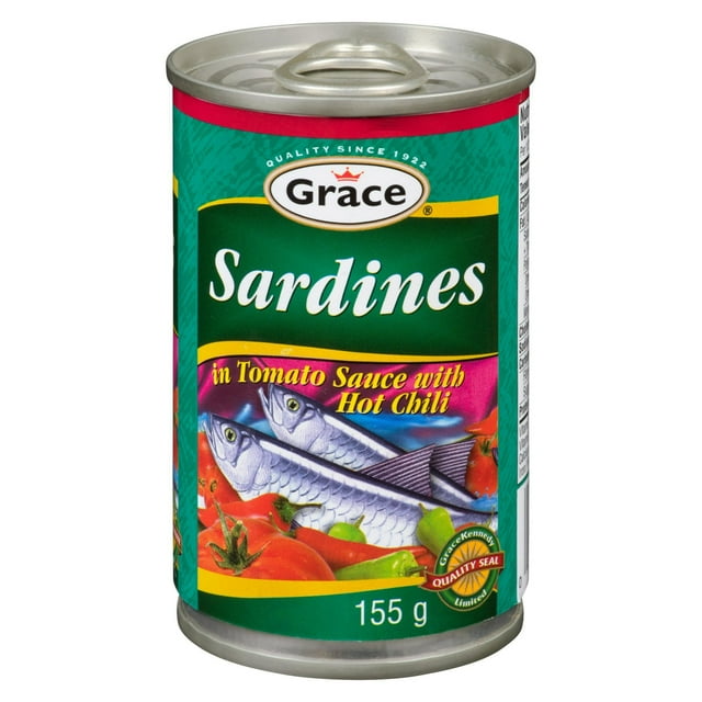 Grace Kennedy Sardines Tomato Sauce with Hot Chili, 155g Can, Grace ...