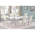 Best Quality Furniture 7PC Wood Dining Set (Dining Table + 6 Cream ...