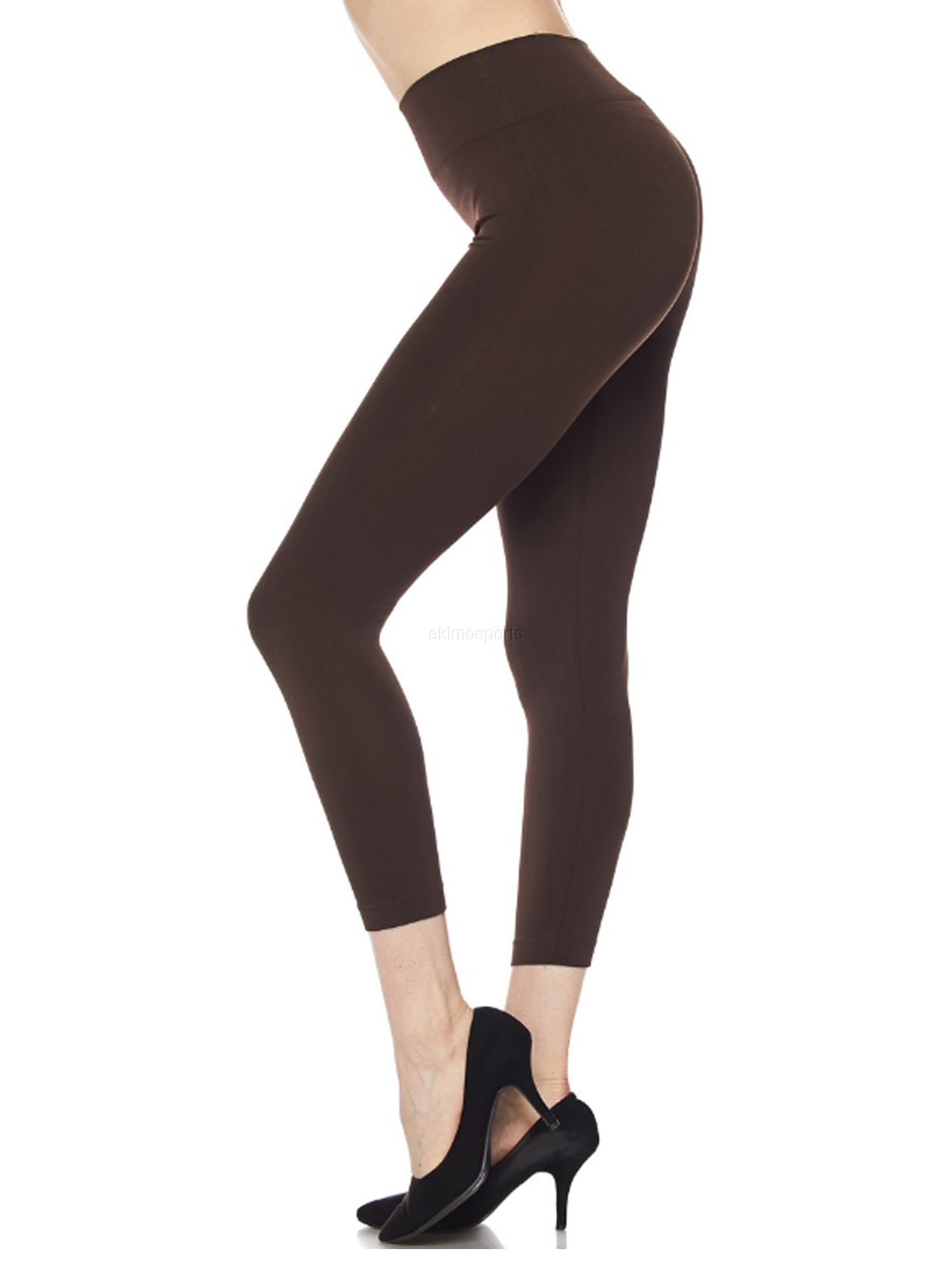 Women Seamless Basic Stretch Capri Leggings - Walmart.com