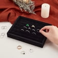 1 pc Wooden Cuboid Jewelry Rings Displays Covered with Velvet with ...