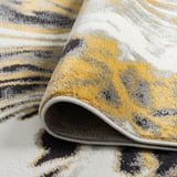 Free Shipping! Bliss Rugs 2x8 Modern Yellow Abstract Polypropylene ...