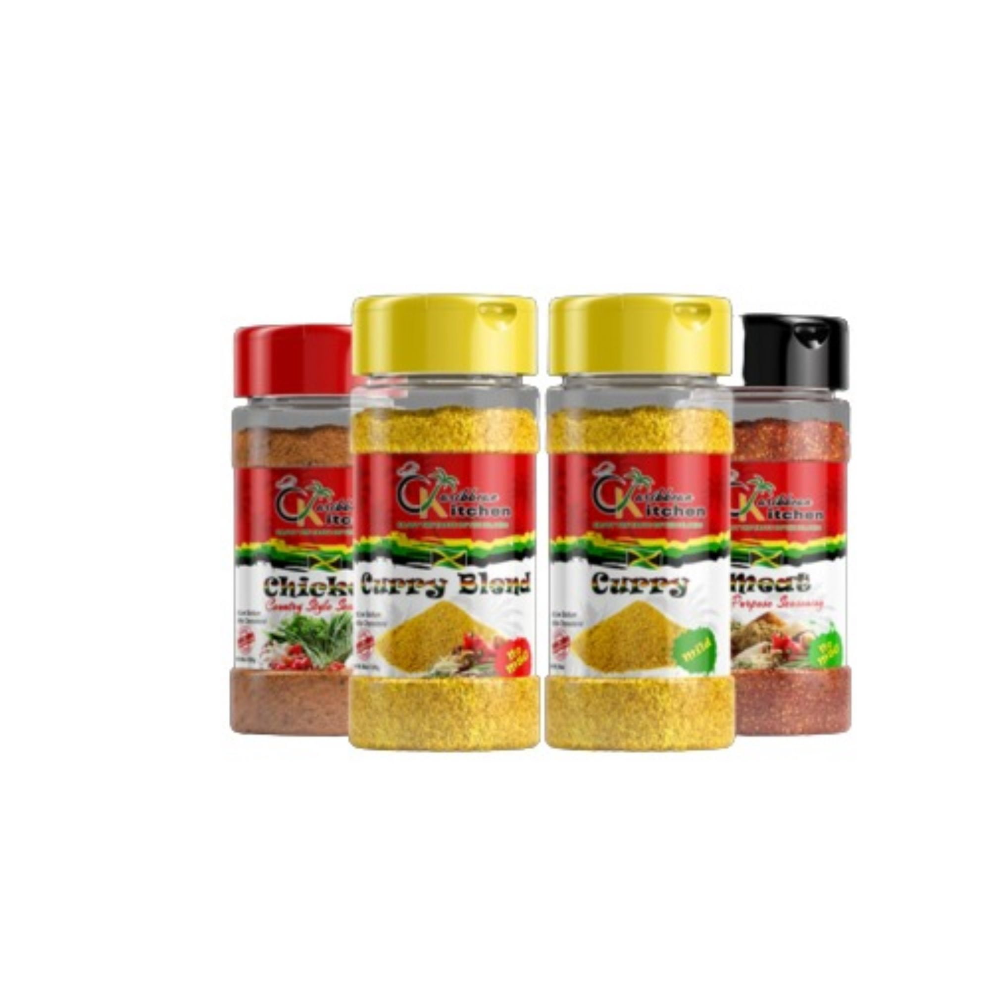 Caribbean Kitchen Curry Bundle - Mild and Hot Curry Seasonings with ...
