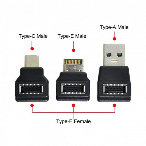 FVH 3pcs USB 3.1 Front Panel Header Female Type-E to Male Type-A Type-C ...
