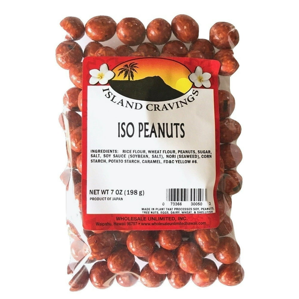 Island Cravings Hawaii Red Iso Peanuts 7 ounce bag - Walmart.com ...