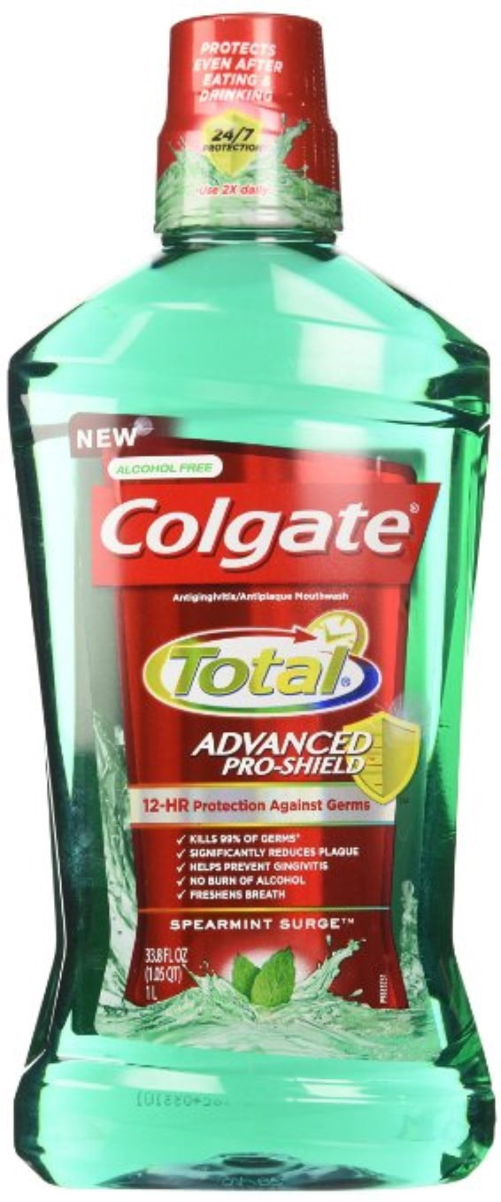 Colgate Total Advanced Pro-Shield Mouthwash, Spearmint Surge 33.8 oz ...
