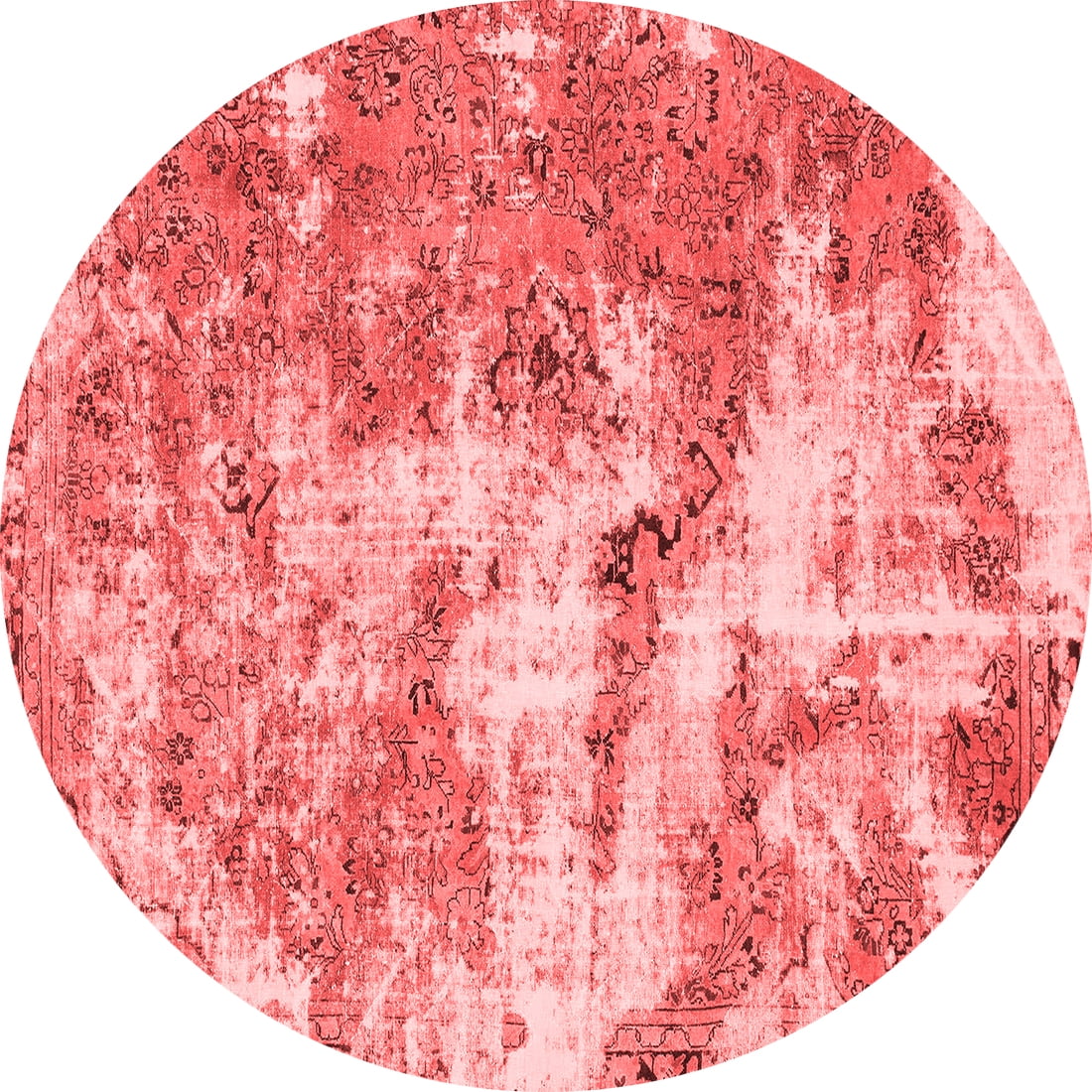 Ahgly Company Indoor Round Abstract Red Modern Area Rugs, 6' Round ...