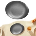 BIZHUA Irregular Oval Shallow Dish, Retro Silver Stainless Steel Dinner ...