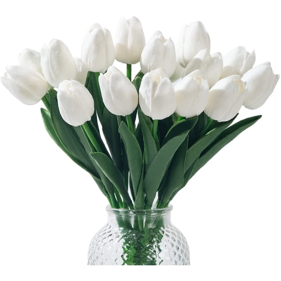 18pcs Artificial Tulips Orange Flowers Real Touch for Valentine Wedding ...