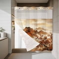 Autumn Mountains No Hook Shower Curtain with Snap in Liner, Orange ...
