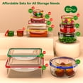 Large Food Storage Set 526OZ, Airtight Leak Proof Stackable, 85OZ to ...