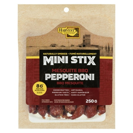 Harvest Gluten Free Mini-Stix Mesquite BBQ Pepperoni, 250 g - Walmart.ca