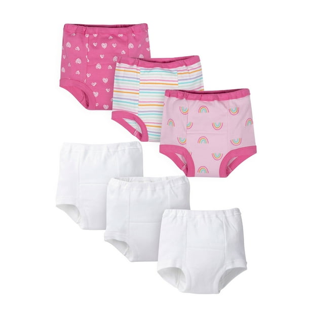 Gerber Toddler Girl Organic Training Pants, 6-Pack - Walmart.com