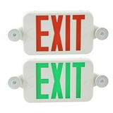 Spectsun 1 Pack Red & Green LED Exit Sign with Emergency Lights-Two LED ...