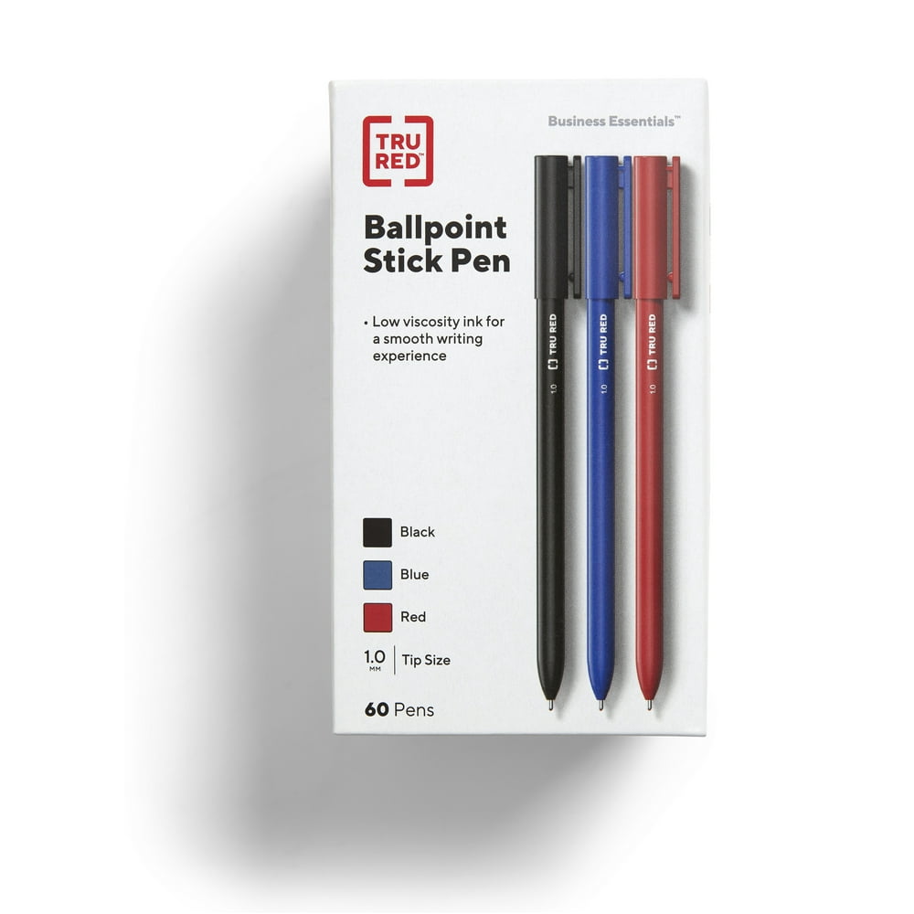 TRU RED Ballpoint Pens Medium Point 1.0mm Assorted Colors TR54994 ...