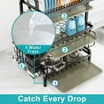 niffgaff Dish Drying Rack, 3 Tier Large Metal Dish Drainer with Drip ...