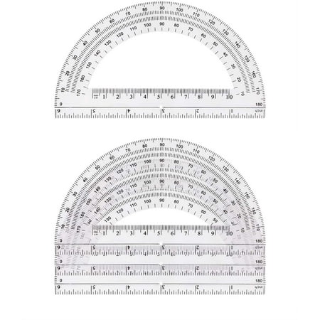 Tupalizy 4 Pack Clear Protractor for Geometry Drawing Plastic ...