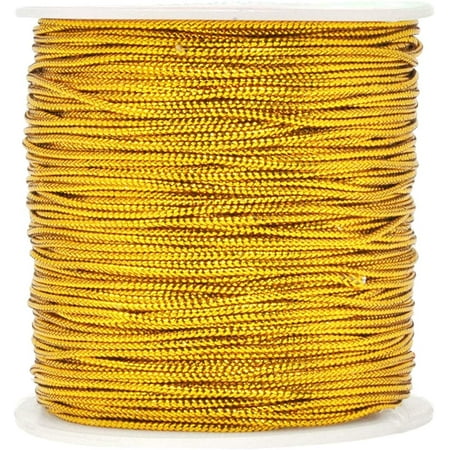 1mm Spool Gold Metallic Cord Tinsel String Jewelry Braided Thread ...