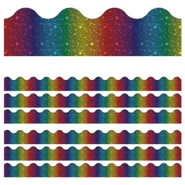 Carson-Dellosa Rolled Straight Bulletin Board Borders Rainbow (108475 ...
