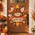 The Fullbringer Door Hanger Hello Fall Scarecrow Wood Door Hanger, 2 ...
