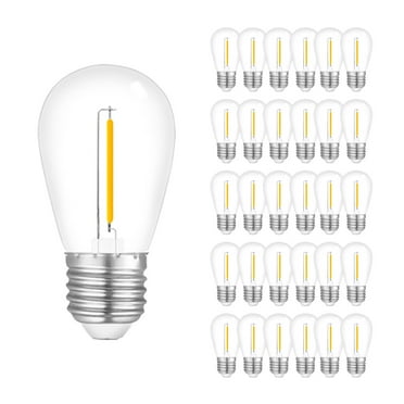 15 Pack S14 Yellow LED Bulbs 2W S14 Outdoor LED String Light Bulb ...