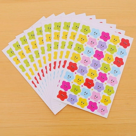KIKIAN DIY 400PCS Smile Stars Decal School Children Kids Teacher Label ...