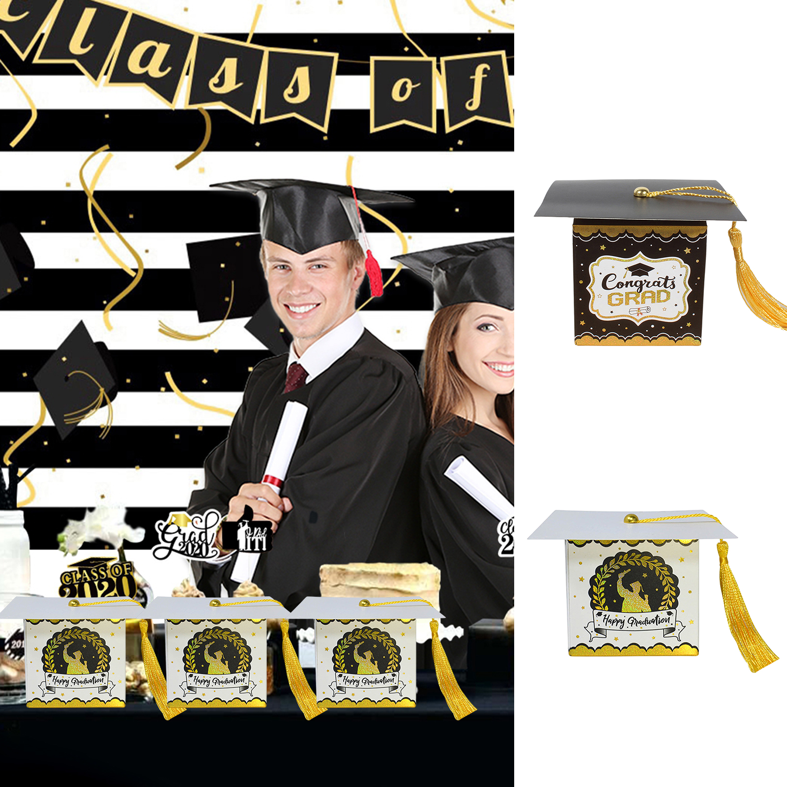 Zruodwans 50Pcs Graduation Decorations-Graduation Box-Congrats Grad ...