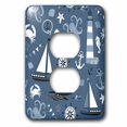 3dRose Blue Nautical Beach - 2 Plug Outlet Cover - Walmart.com
