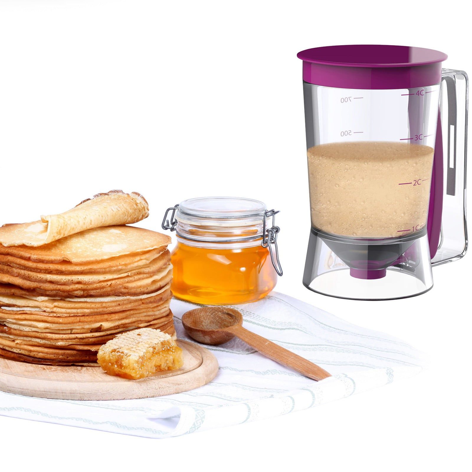 Nomeni Storage Containers Pancake Batter Dispenser With Spring Handle ...
