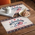 250th USA Anniversary Placemats Set of 6, Washable PVC Kitchen Table ...