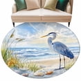 Coastal Birds Large Round Rug 8 FT, Non Slip Living Room Area Carpet ...
