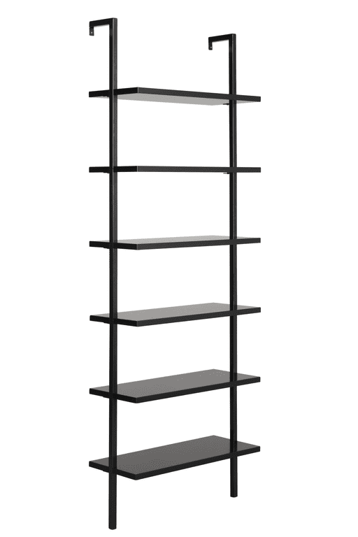 Nathan James Theo 6-Shelf Tall Bookcase, Wall Mount Bookshelf Wood ...