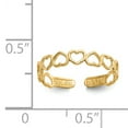Primal Gold 14K Yellow Gold Jewelry - Open Hearts Toe Ring - Walmart.com