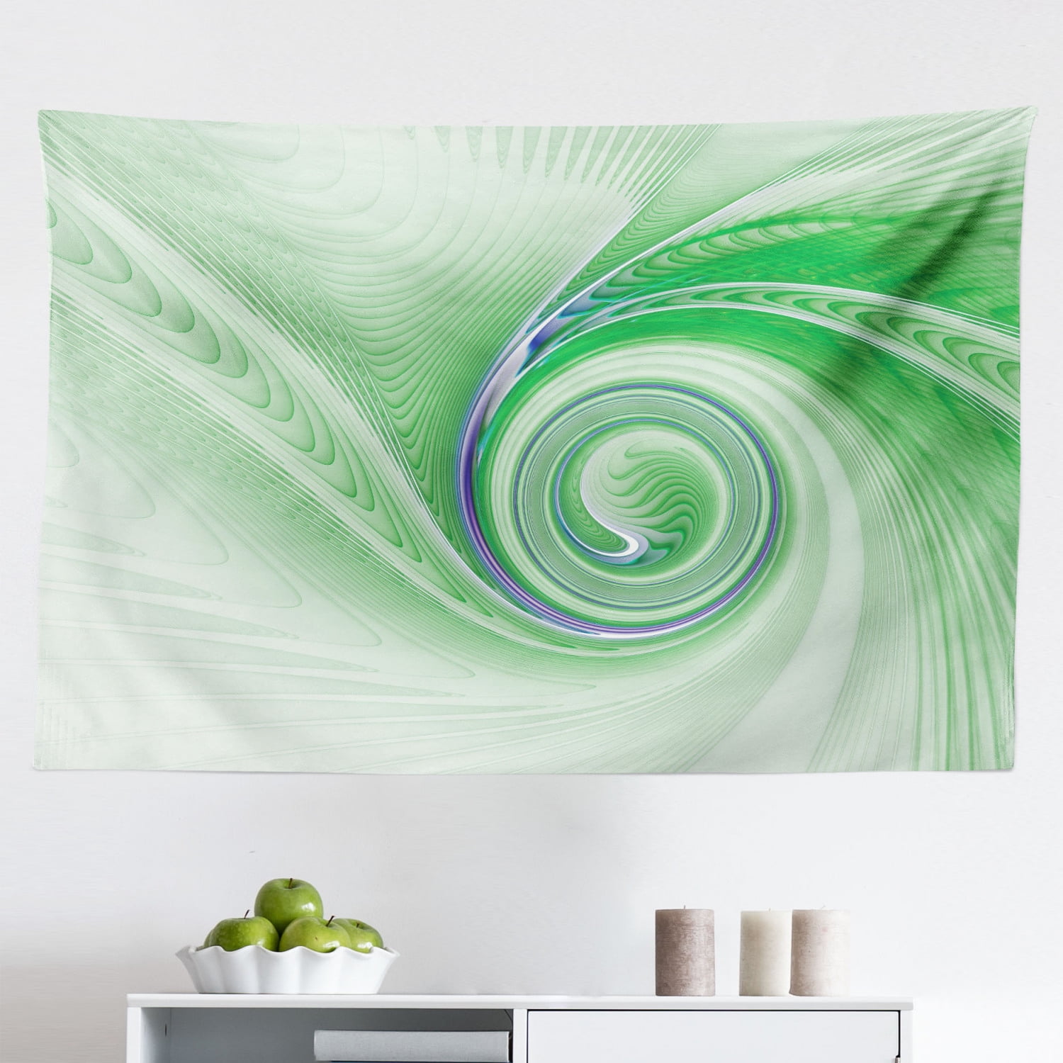 Spires Tapestry, Minimalist Spiral Shape Dotted Monochrome Swirling ...