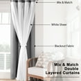 Hiasan Grey Blackout Curtains with Sheer Overlay, Grommet Thermal ...