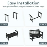 SERWALL Outdoor Bench for 2, Weather-Resistant HDPE, Aluminum ...