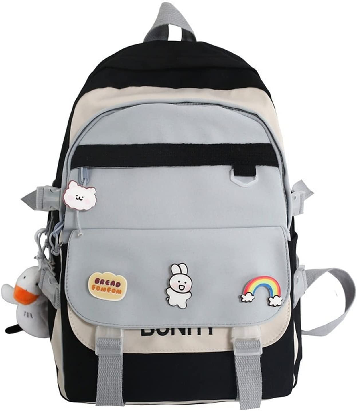 Kawaii Cute Backpack with Duck Pendant & Pins - Back To School Supplies ...