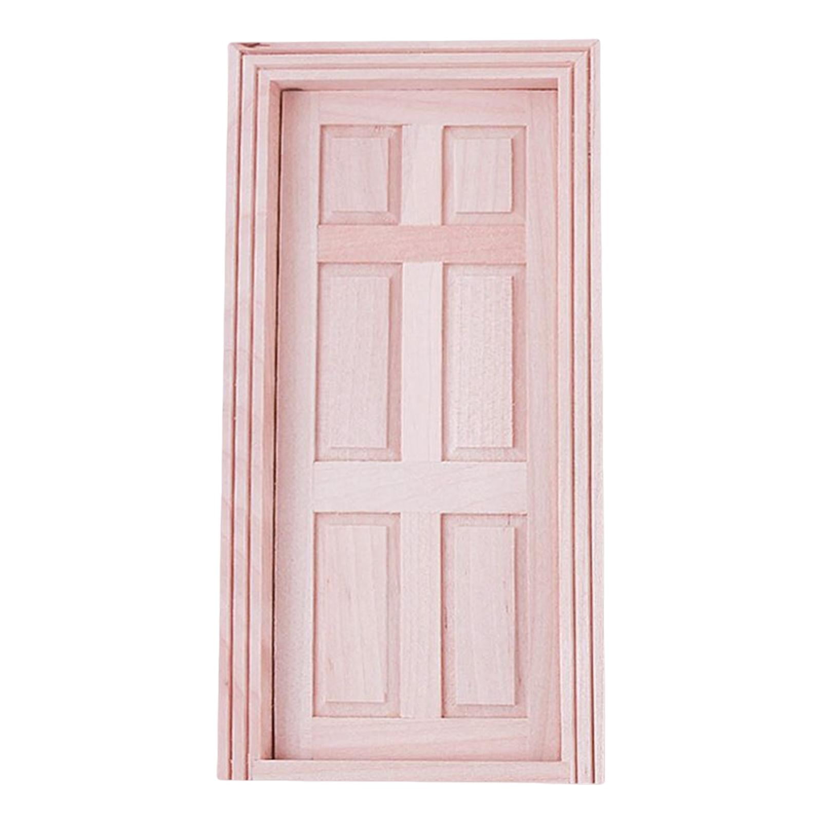 1/12 Wood Dollhouse Miniature Door Furniture Simulation External Single ...