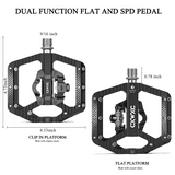 Mountain Bike Pedals - Dual-Sided Clip-in Pedal SPD Clipless Pedals - 3 ...
