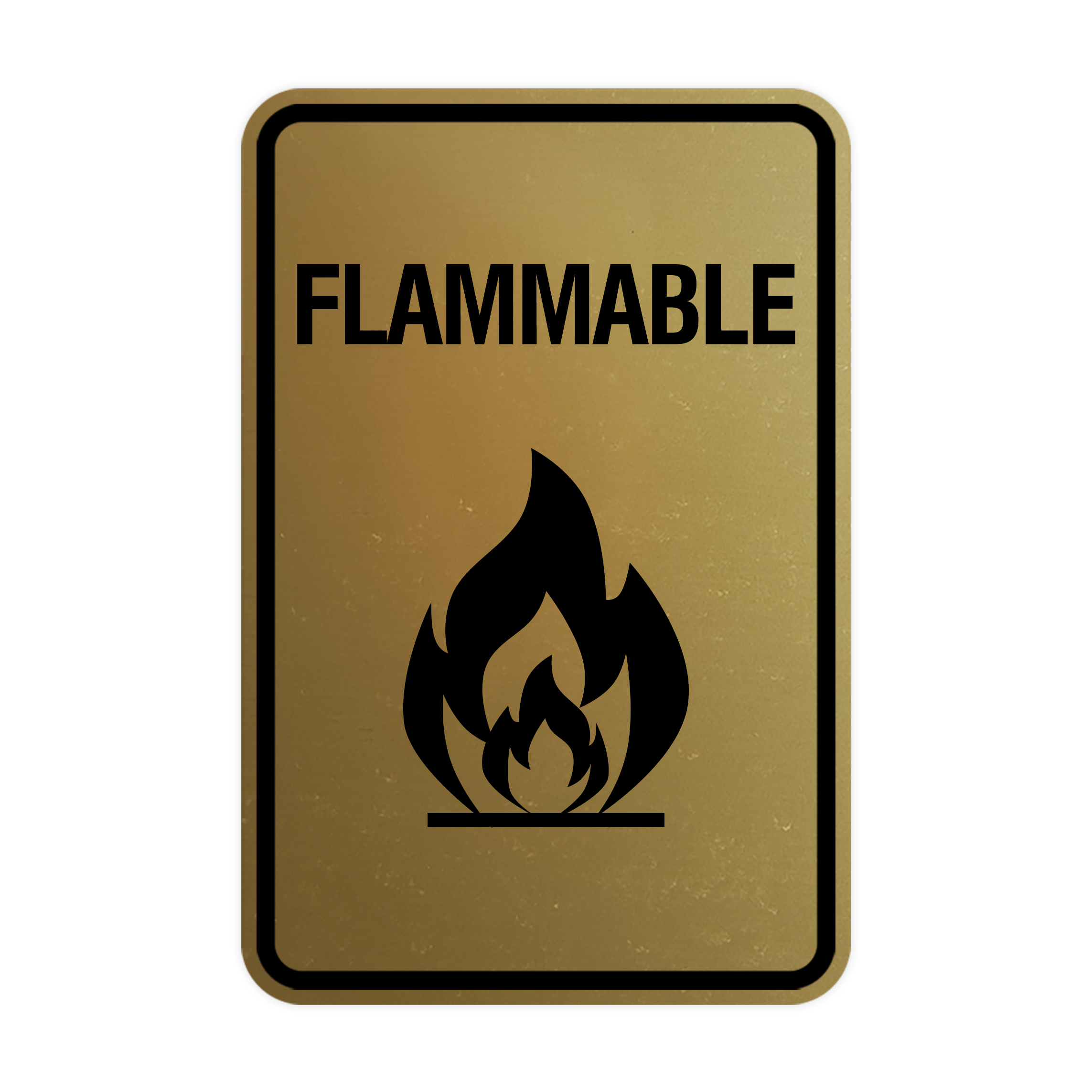 Signs ByLITA Portrait Round Flammable Sign (Brushed Gold) - Medium ...