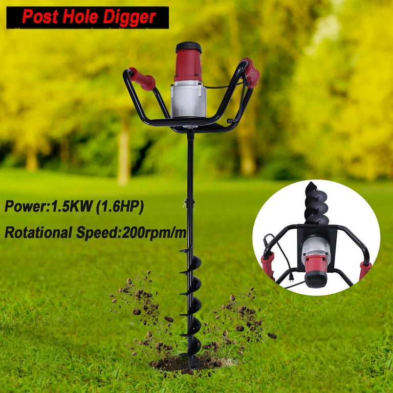 Electric fence post hole digger store