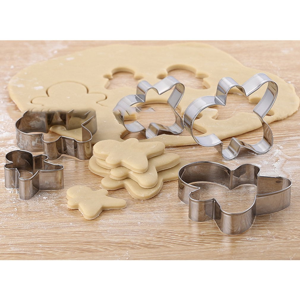 5PCS Set Home Man Cutters Stainless Steel Cookie Cutter Gingerbread Man ...
