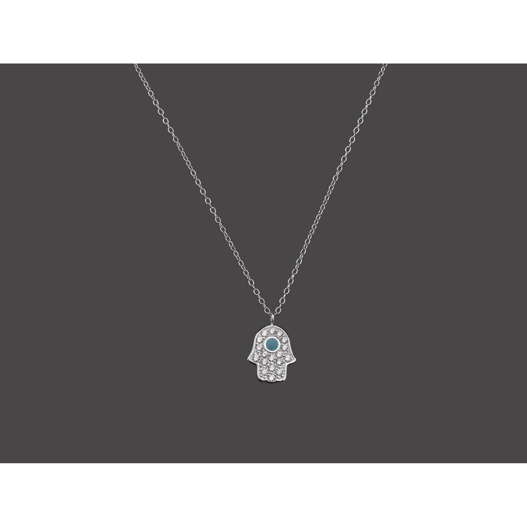 Click here for Thea 925 Sterling Silver Hamsa Necklace - Cubic Zi... prices