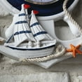 Coastal Nautical Wall Clock with Anchor Decor, Mediterranean Ship Wheel ...