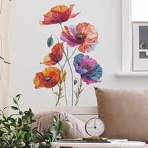 3D Colorful Flower Wall Decals Peel and Stick Removable Flower poster ...