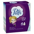 Puffs Ultra Soft Facial Tissues, Cube, 56 Facial Tissues Per Box, 4 ...