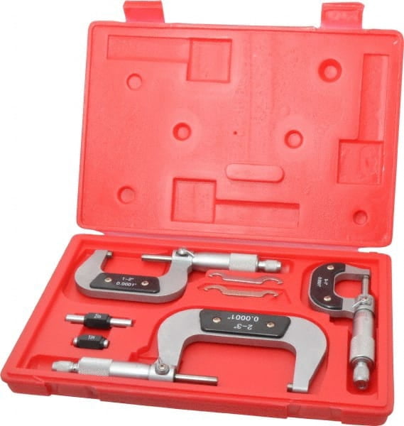 Value Collection 3 Pc, 0 to 3", 0.0001" Graduation, Mechanical Outside ...