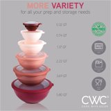 Cook with Color Mixing Bowls with TPR Lids - 12 Piece Plastic Nesting ...