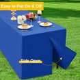 2 Packs Fitted Blue Tablecloths, 8 Foot Rectangle Polyester Fabric ...