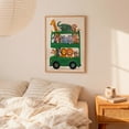 Affixzi Animal Illustration Print, Safari Animals on Green Bus Scene ...