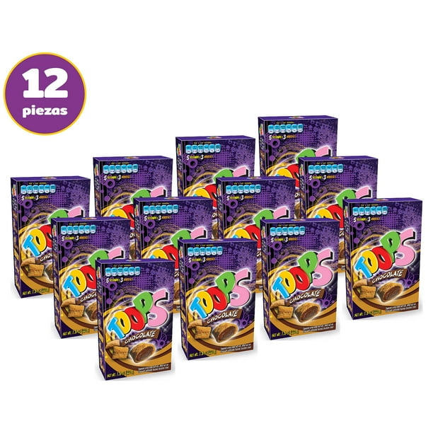 Cereal Relleno TOOPS Sabor Chocolate Paquete de 12 Pzs (220) gr c/u ...